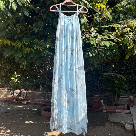 Meo Meli | Dresses | Meo Meli Sky Blue Baby Floral Crinkle Wrinkle ...